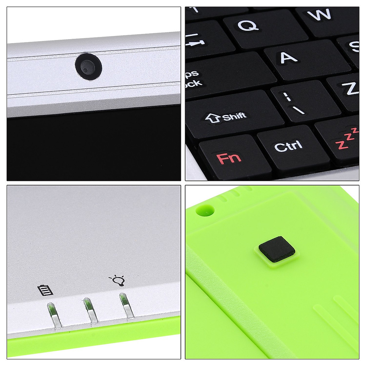 Goldengulf 7 Inch Portable Mini Computer Laptop PC Netbook for Kids Android 12 Quad Core 32GB WiFi Built in Camera Netflix YouTube Flash Player (Green)