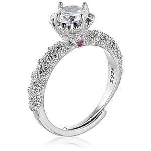 Edil Fantas Wedding Dress Zircon Rings, Engagement Ring, Wedding & Anniversary Ring, 1Ct S925 Adjustable Wedding Band Gift for Women(Wedding Dress)