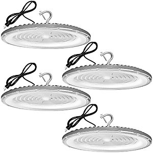 XYCN 4 Pack 500W UFO Led High Bay Light,100-277v,5000K Daylight Commercial Bay Lighting,IP66 Waterproof,71050LM,2150W MH/HPS With Plug Area Lighting For Warehouse/Shop/Workshop/Garage/Barn/Gym/Factory