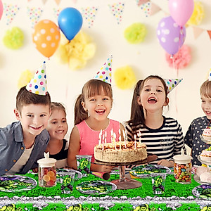 Green Hero Birthday Party Tableware Supplies Set for 16 Guests with Tablecloth, Plates and Cups,Green Hero Party Theme Birthday Baby Shower Party Decorations