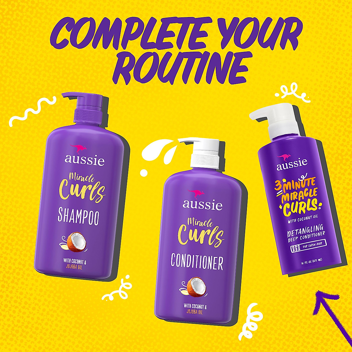 Aussie 3 Minute Miracle Curls Conditioner Pump, Citrus, 16 Fl Oz