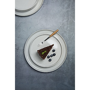 Famiware Nebula Plates and Bowls Set, 12 Pieces Dinnerware Sets, Dishes Set for 4, Light Gray