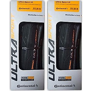 Continental Ultra Sport III 700x23 Black Folding PureGrip Set of 2