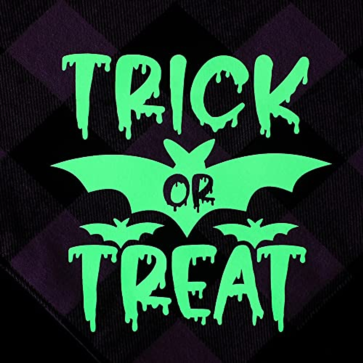 Glow in The Dark Halloween Dog Bandana Scarf, 2 Pack Holiday Fall Dog Bandanas Plaid Triangle Reversible Scarves Bibs for Small Medium Large Dogs Pets