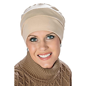 Headcovers Unlimited 100% Cotton Three Seam Turban | Chemo Turbans for Cancer Patients Royal Blue Heather