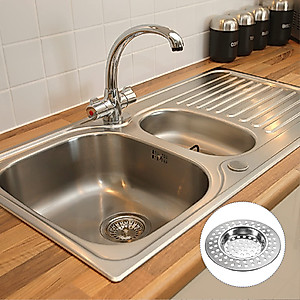 METALLIXITY Kitchen Bathroom Sink Strainer(2.95" x 0.3"), Bathtub Hair Catcher Stainless Steel Sink Drain Strainer for Bathroom, Lavatory, Balcony, Silver Tone