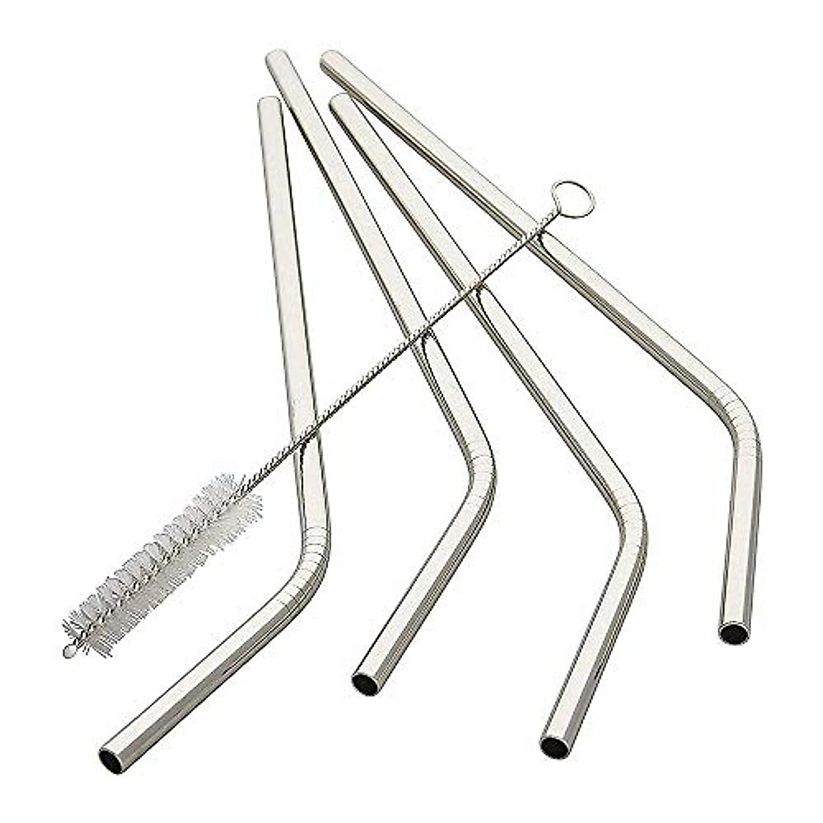 CALCA 10.5in Long Stainless Steel Drinking Straws for 30 oz and 20 oz Tumblers, Reusable Long Drinking Straws Set of 4, Cleaning Brush Included - US Stock