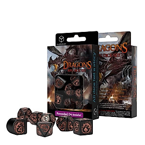 Dragons Modern Dice Set Black & Copper