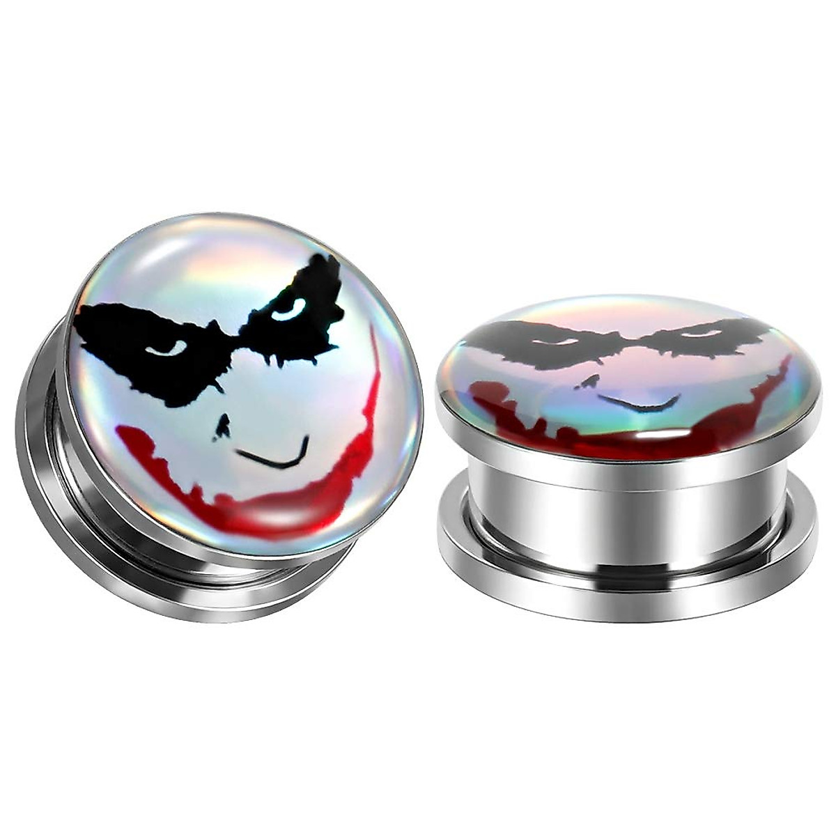 TBOSEN 10 Pcs Skull Ear Plugs ET Tunnels For Ears Stretchers Satan Ram Demons Ear Gauges 2g - 1-3/16 inch