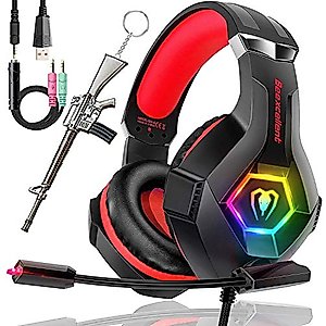 SVYHUOK PS4 Gaming Headset with Mic, Stereo 2019 Latest Lightweight Over-Ear Headphone for Games, Stereo Surround with Noise Cancelling 3.5mm Jack for PC Laptop