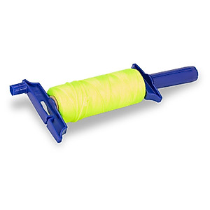Marshalltown Mason's Line Winder, with Handle and 500FT Yellow Braided Line, Refillable, Made in The USA, LWML339