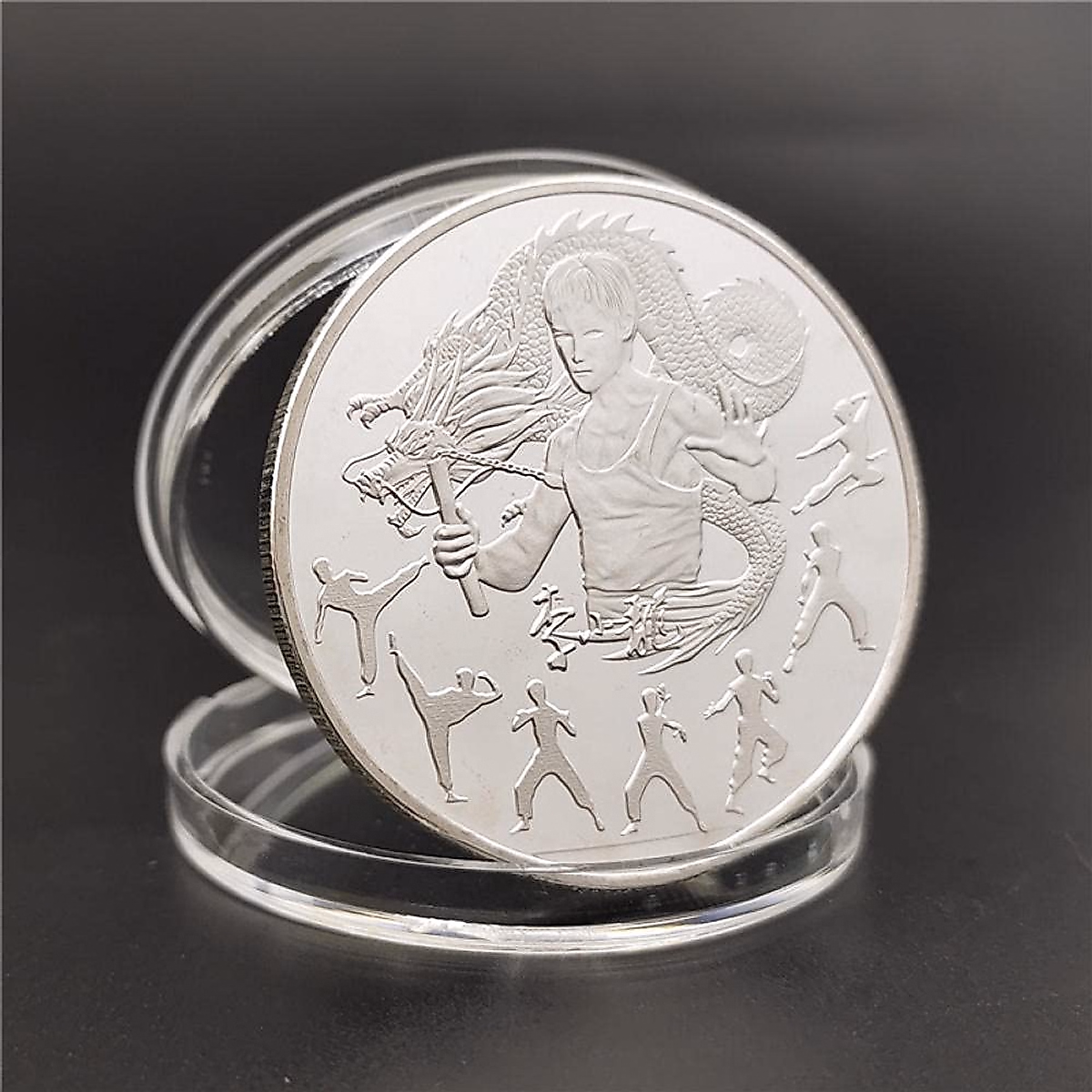 Coin Collection Commemorative Coin Bruce Lee Commemorative Coin Chinese Kung Fu 80th Anniversary Commemorative Coin Silver