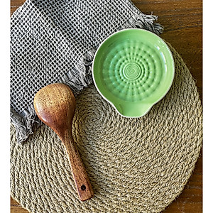 WILDMOS Ceramic Spoon Rest for Stove Top.Spoon Holder for Kitchen Counter,Large Cooking Spoon Holder,Farmhouse Decor Kitchen,Dishwasher Safe. (White)