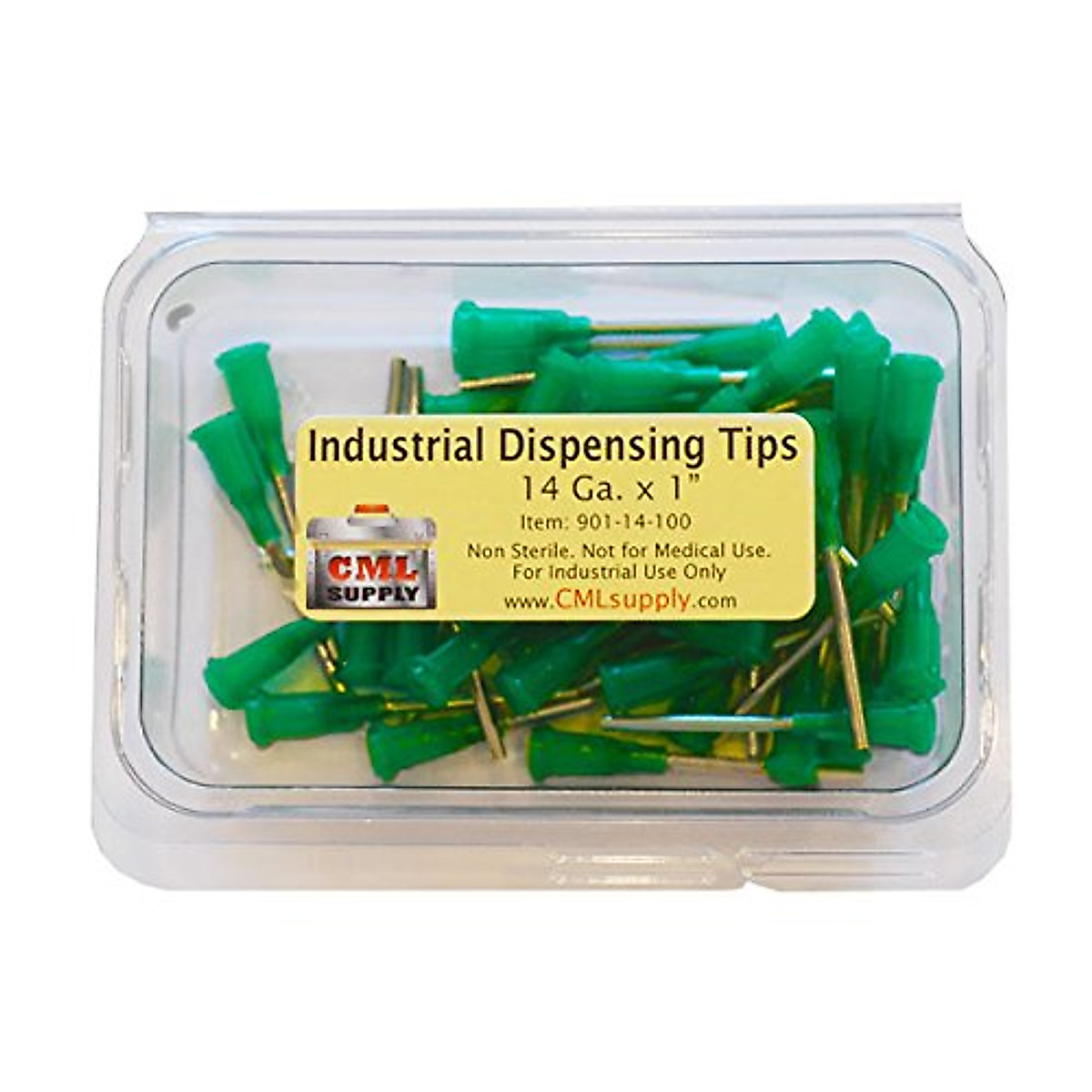 Blunt Tip Dispensing Fill Needle 14ga x 1" Olive Green 50 pcs
