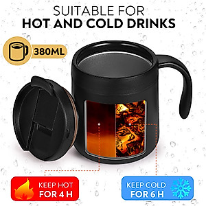 Durossi #1 Dad Coffee Mug with Handle & Lid - Worlds Best Father, Grandpa, Husband, Brother & Friend Gift for Valentines day & Birthday - Travel Gifts Ideas Cup Daughter Son - BPA Free