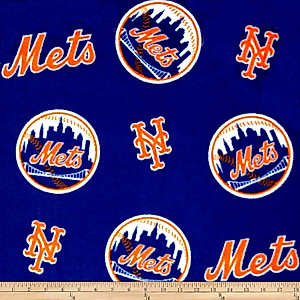 MLB New York Mets Fleece, Fabric by the Yard