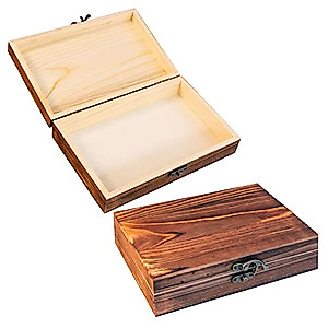 Unfinished Wooden Box with Hinged Lid, 7.8x5.1x1.96 Inches Wood Cigar Box Rectangle Keepsake Box Clasp Wood Box, Storage Box for DIY Crafts, Home Deocration, Jewelry