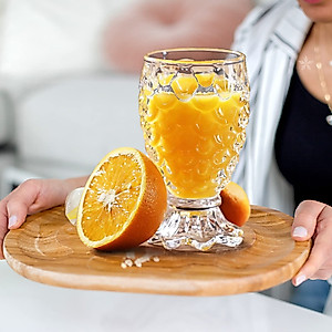 INFTYLE Set of 6 Pineapple Cocktail glasses Vintage glassware Whiskey Glasses Classic Wine Drinking Glasses Mixed Drinkware Sets Gift for Men Women(8oz)