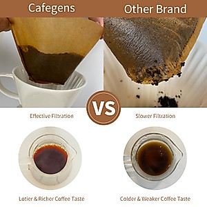 CAFEGENS Cone Coffee Filters #4, 200 Counts Coffee Filters 8-12 Cup, Disposable Coffee Filters Cone Nature Unbleached Paper Filters for Pour Over and Drip Coffee Maker