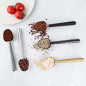 Easyworkz Stainless Steel Long Hollow Handle Coffee Scoop,7g Measuring Spoon for Ground Coffee and Loose Leaf Tea, Brushed Silver