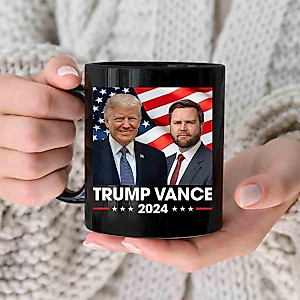 HIPPO HUG Trump Vance 2024 President Trump Supporter Re-Election Black Mug (Black, 15oz)