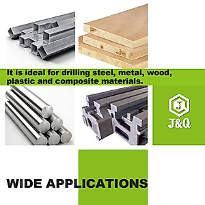 J&Q 1" Silver and Deming Drill Bit, 3 PCS HSS Reduced Shank Drill Bits, 3-Flat 1/2” Shank, Black Oxide Finish Large Drill Bits for Steel, Copper, Aluminum, 135 Degrees Split Point