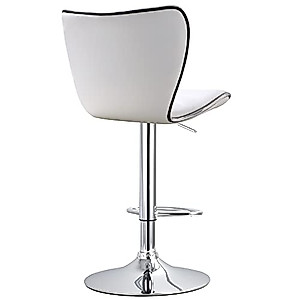 YIMUSTUK Premium Adjustable Swivel Bar Stools,Kitchen Counter Bar Stools Set of 2,White