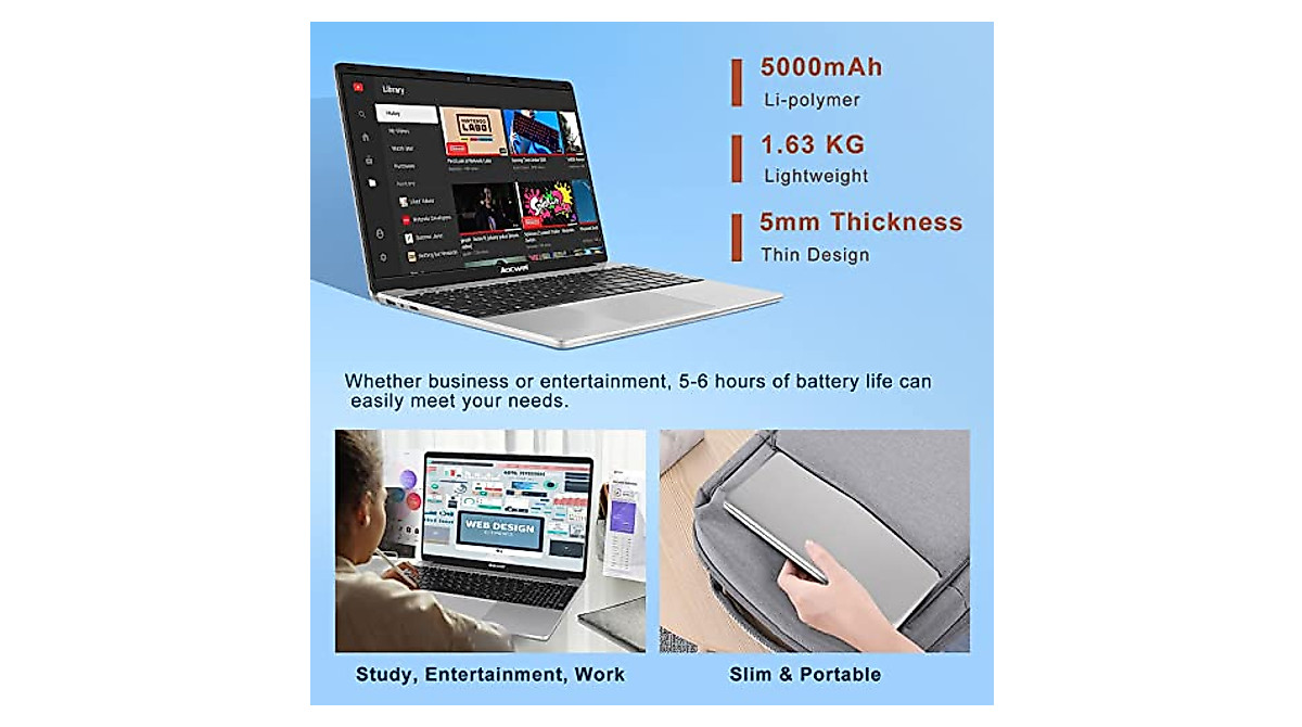 Ruzava 15.6" Laptop with 6GB RAM & 128GB SSD