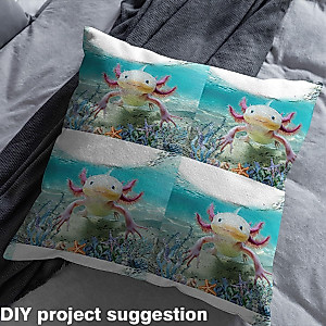 Feelyou Boys Girls Cute Axolotl Fabric by The Yard Kids 1 Yard, Ocean Kawaii Sealife Waterproof Outdoor Fabric Kids Cartoon Salamander Upholstery Fabric for Chairs Beach Coastal Reupholstery Fabric