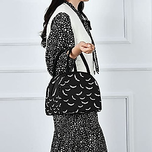 Halloween Bat Lunch Bag for Women Girls Kids Men Reusable Insulated Lunch Tote Bag for Office Work School Picnic Hiking