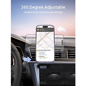 UGREEN Magnetic Phone Holder Car Mount Strong Magnet Cell Phone Mount Air Vent Compatible with iPhone 15 14 13 Pro Max Mini, iPhone 12 11 Plus SE XS XR 8 7 6 6S Smartphone, Black
