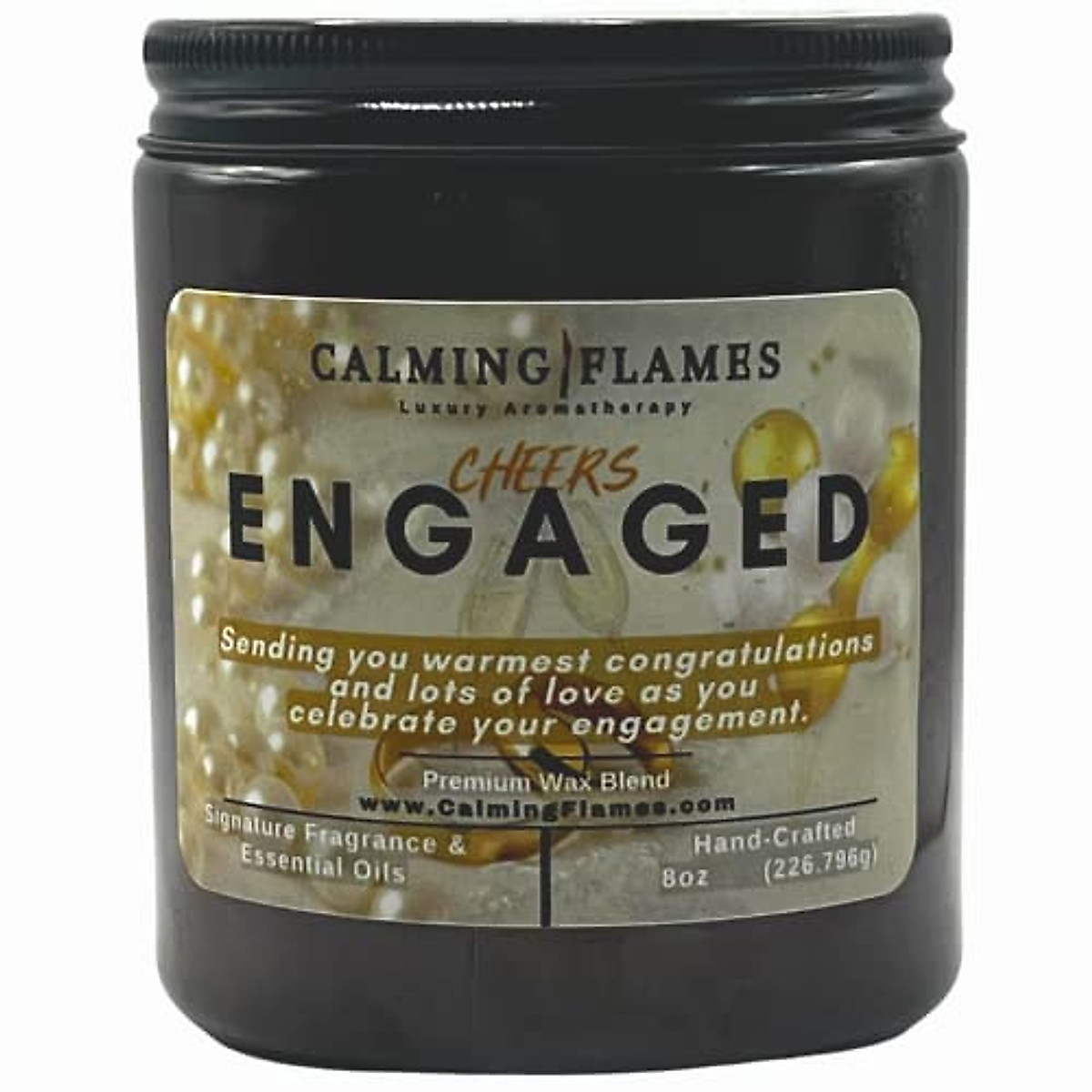 ENGAGEMENT GIFTS| Candle Gifts | Chardonnay Scent | HIGHLY SCENTED CANDLES| Aromatherapy | CONGRATULATIONS GIFTS | Handcrafted in USA | Up to 60 Hour Burn Time (Premium Wax Blend, 8oz)