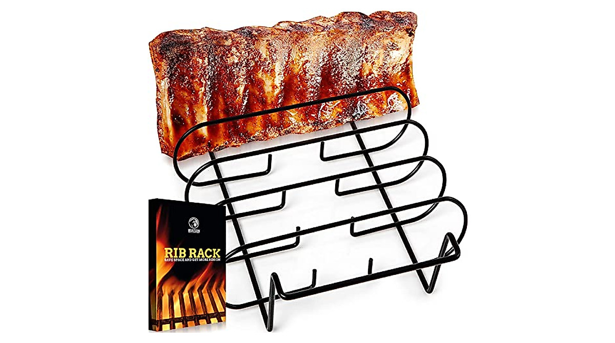 Mountain Grillers Rib Racks for Smoking & Grilling - Holds 4 Ribs