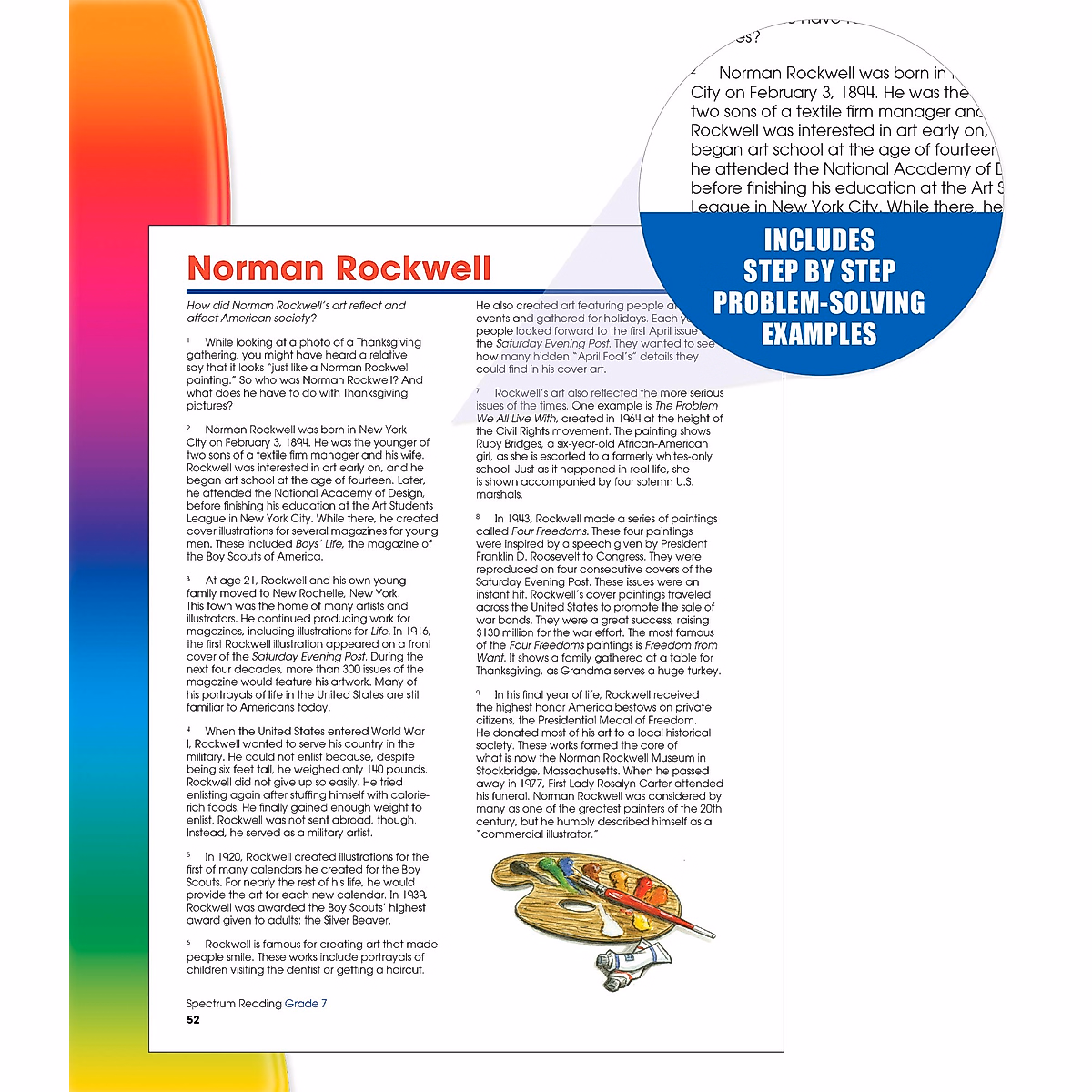 Spectrum Reading Comprehension Grade 7, Ages 12 to 13, 7th Grade Reading Comprehension Workbooks Covering Nonfiction and Fiction Passages, Analyzing and Summarizing Story Structure