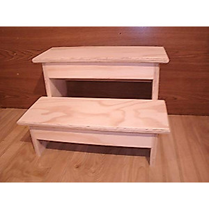 Handmade grownup step stool 12" high 2 step step stool wooden step stool step stool