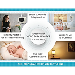 ISEE Long Range Video Baby Monitor - 3.5" HD Color Display, Night Vision, Temperature Monitoring, 960ft Range, Two-Way Audio - Perfect for New Parents