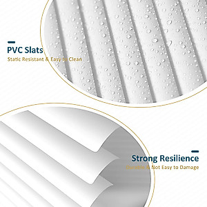 KCO Mini Blinds for Windows Cordless Horizontal Window Blinds and Shades, Vinyl Venetian Blinds Anti-UV Waterproof Light Adjustment Mini Blinds, 18" W x 64" L, White