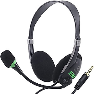 Wensdo Bulk Headphones with Microphone for Classroom 10 Pack, 3.5mm Wired Kids Headphones Office Headset for School Students Children and Adult (10 Pack)