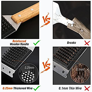 SIMPLETASTE Grill Brush and Scraper, Durable & Effective, Include Extra Stainless Steel Bristles Head for Replacement, Wire Grill Brush for Outdoor Grill, Grill Accessories Gift for Men/Dad