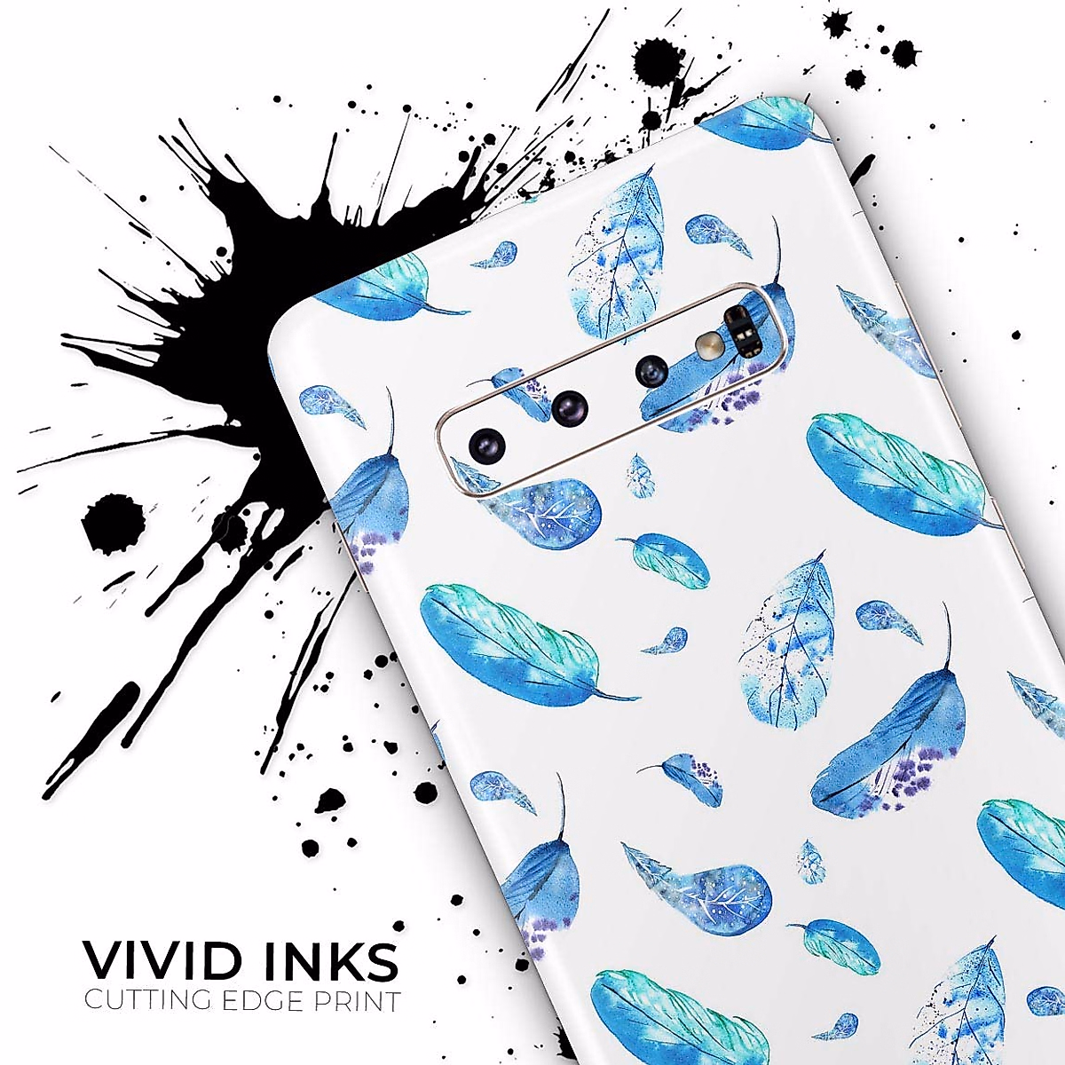 DesignSkinz Hipster Feather Pattern Protective Vinyl Decal Wrap Skin Cover Compatible with The Samsung Galaxy S20 (Screen Trim & Back Glass Skin)