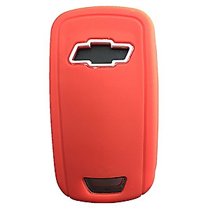KAWIHEN Silicone Key Fob Cover Compatible with Chevrolet Chevy Camaro Cruze Equinox Impala Malibu Sonic OHT01060512 KR55WK50073（Orange）