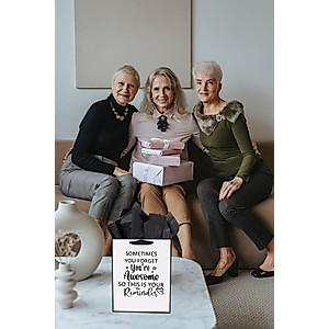 Lyforpyton Large Reminder Gift Bag with Tissue Paper 13" Black and White Gift Bag for Men Women Best Friends Coworker Birthday