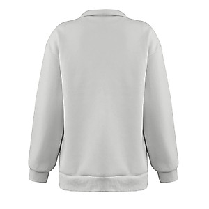 DOLKFU Womens Oversized Dupes Scuba Hoodie Pullover Sweater Long Sleeve Sweatshirt Trendy 2022 Winter Y2K Ouffits Clothes Gray #18