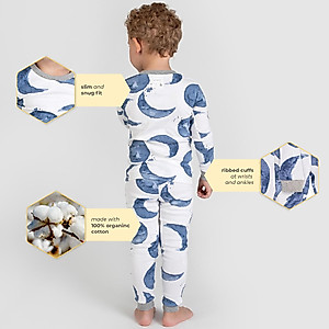 Burt's Bees Baby baby boys Pajamas, Tee Pant 2-piece Pj Set, 100% Organic Cotton and Toddler Pajama Bottoms, Happy Herbivores, 3T US
