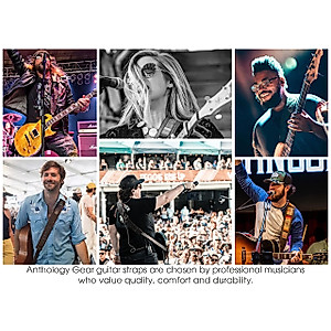 Anthology Gear "The Reticent Full Grain Leather Guitar Strap For Electric, Acoustic, and Bass Guitars (2", Whiskey Brown)