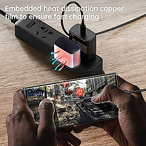 for Samsung Super Fast Charger USB Type C 45W Charging Block PD PPS for Samsung Galaxy S23 S22 Ultra Plus S20 Note 10 Tab S8 Ultra Plus S7 Fe S21 A53 A52 Z Fold Flip 3 5G 6.6ft 100W USB-C Cable Black