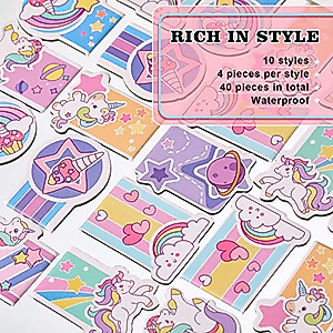 40 Pieces Unicorn Magnetic Bookmarks Magnet Page Markers Book Markers Clip Set for Girls Teachers Students Reading Book Lovers Office Classroom Supplies