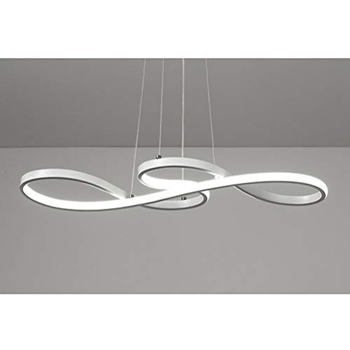 Modern LED Acrylic Chandelier Dining Room Dimmable 3000K~6500K Remote Control Pendant Lights Color/Brightness Adjustable Half Flush Mount Ceiling Hanging Lamp Fixture for Bedroom Livingroom Lighting