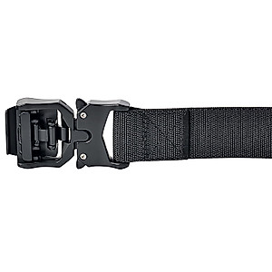 YWHCHI Belt Men's Stretch Nylon Belt - Ideal for Hiking, Work Adjustable Web tactical Belt (Black, L(for fits Pant Size 36''-38''))