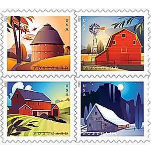 Barn POSTCARD Forever Postage Stamps US Postal American History, Wedding, Celebration, Anniversary (Roll of 100 Stamps)
